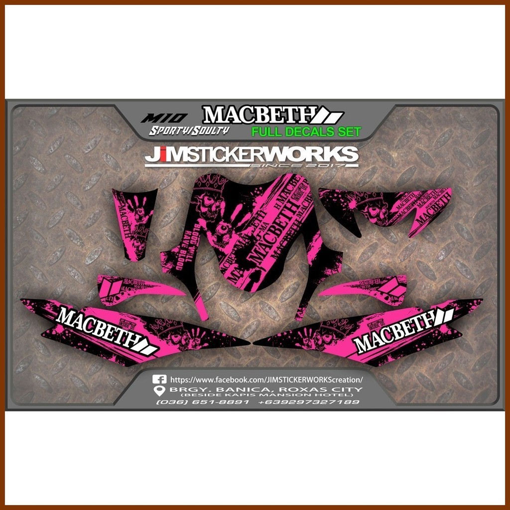 ☪ ⏦ YAMAHA MIO SPORTY & SOULTY (MACBETH FULL DECALS SET) | Shopee ...