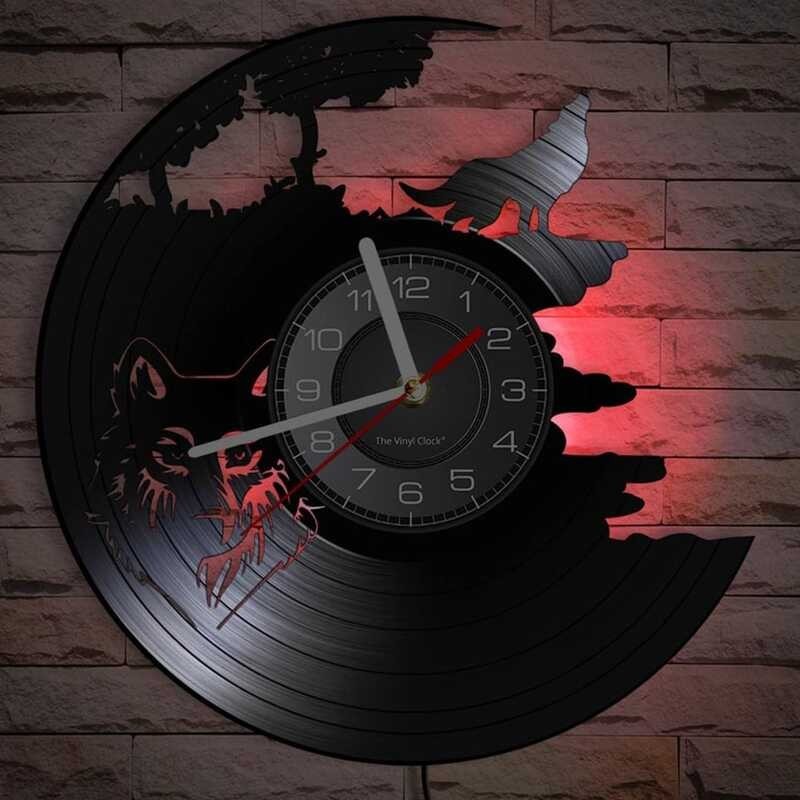 12'' Forest LED Vinyl Record Na May 7 Color Changes Night Light Howling ...