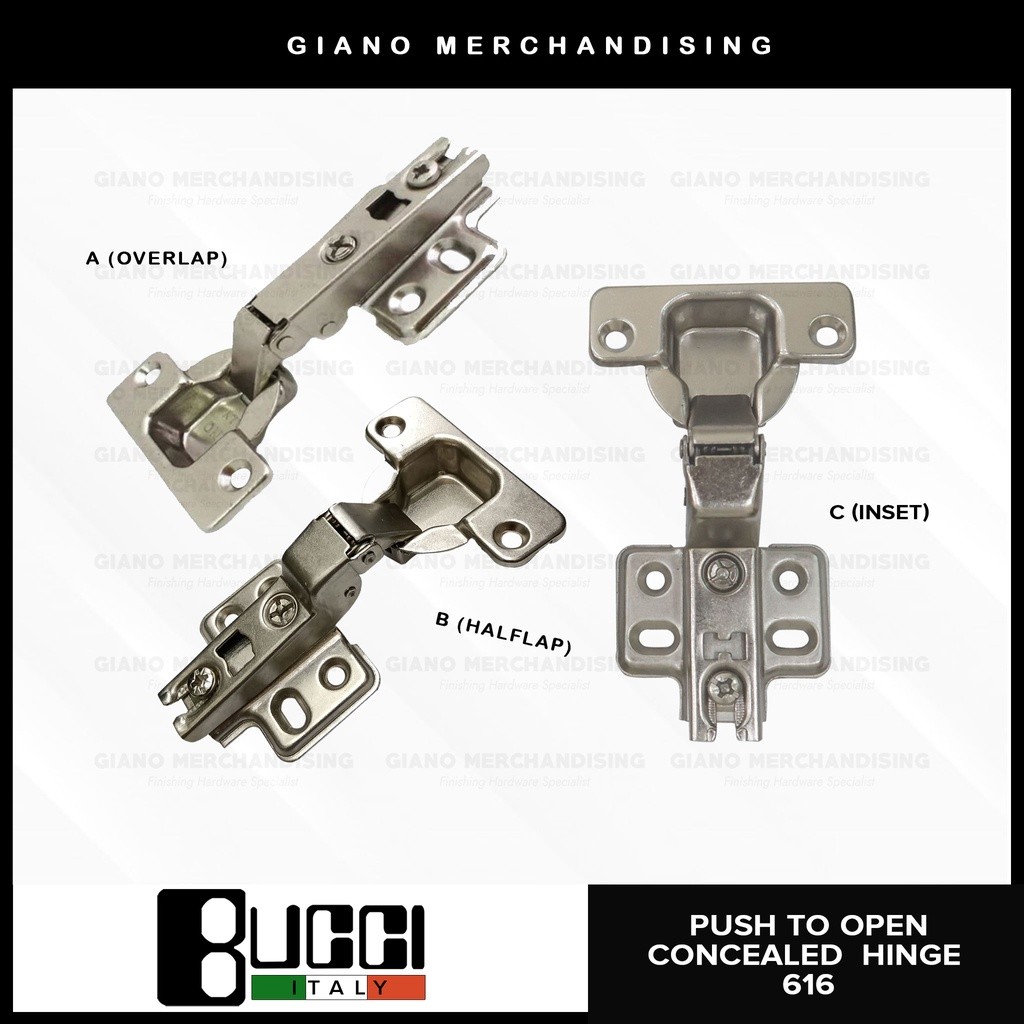 Push to Open Cabinet Concealed Hinges 616 (2pcs/pack) | Shopee Philippines