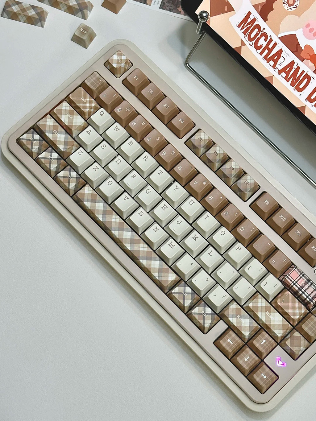 Brown Lattice Keycap Cherry Profile 138 Keys PBT Five-sided Dye ...