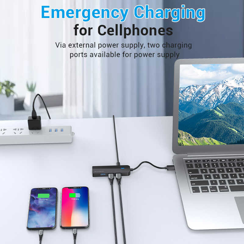 Network ☥ Vention Ports 3 0 Gigabit Adapter Usb C Hub Ethernet With ...