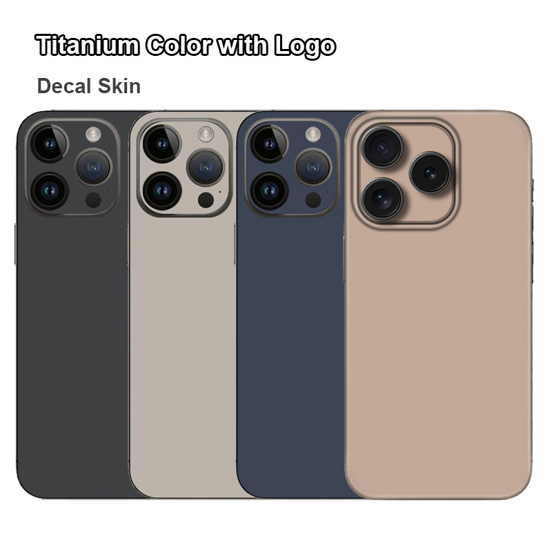 Desert Titanium Color with Logo Decal Skin Compatible for iPhone 16 15 ...