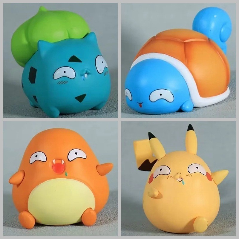 Pokemon 4pcs/set Fool Stupid Smilingly Pikachu Bulbasaur Charmander ...