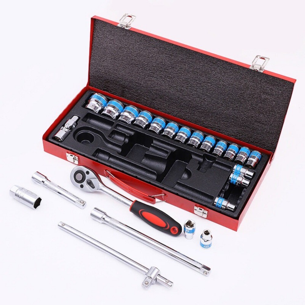 Tool Sets Made in Germany 24PCS Socket SET 8mm To 32mm 1/2 Drive with Ratchets Sockets , Power ...