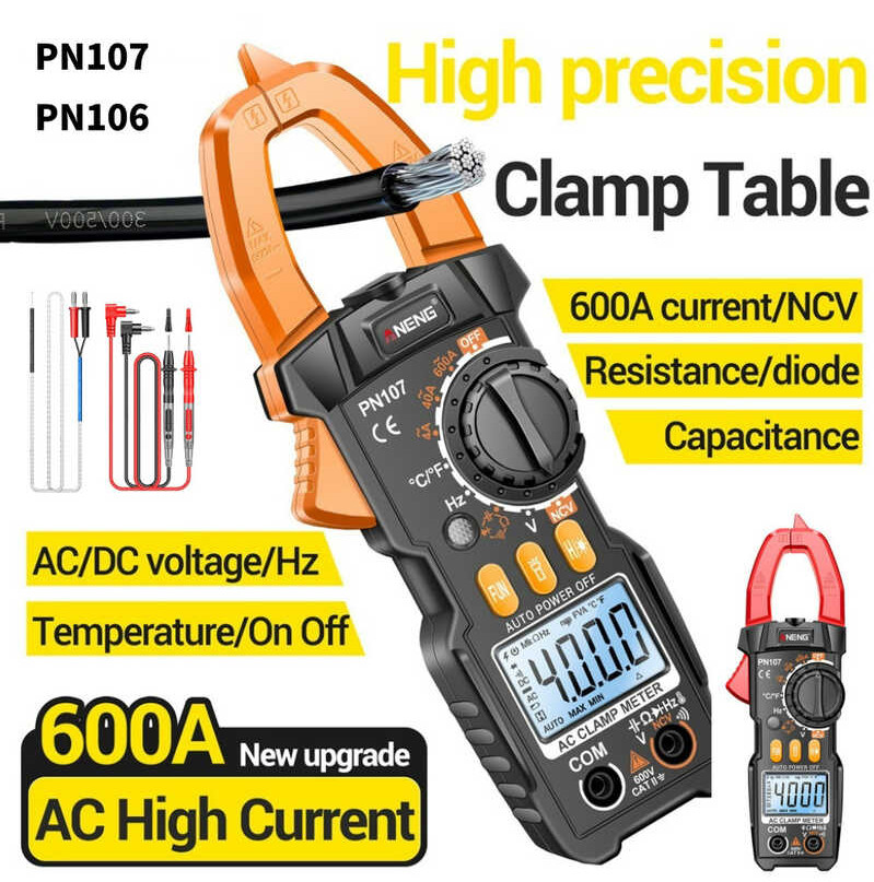 Digital Clamp Meter Diode Temperature Frequency Ohm Capacitance Tester ...