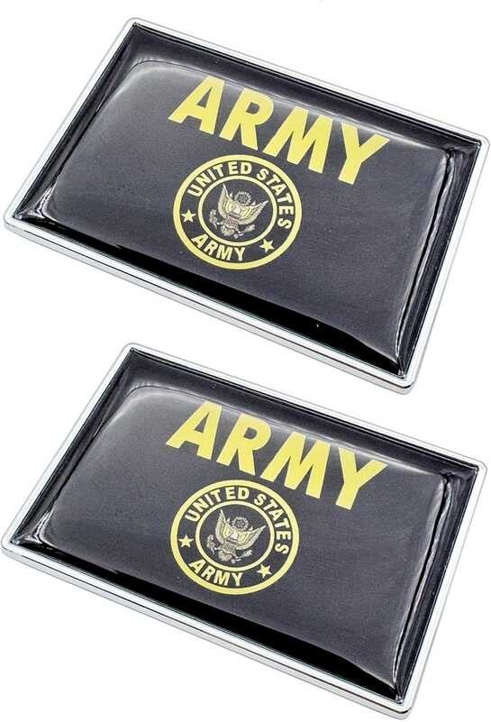 3D 2 Pcs US Army Gold Crest Military Flag Stickers Chrome Decals,2.3 x ...