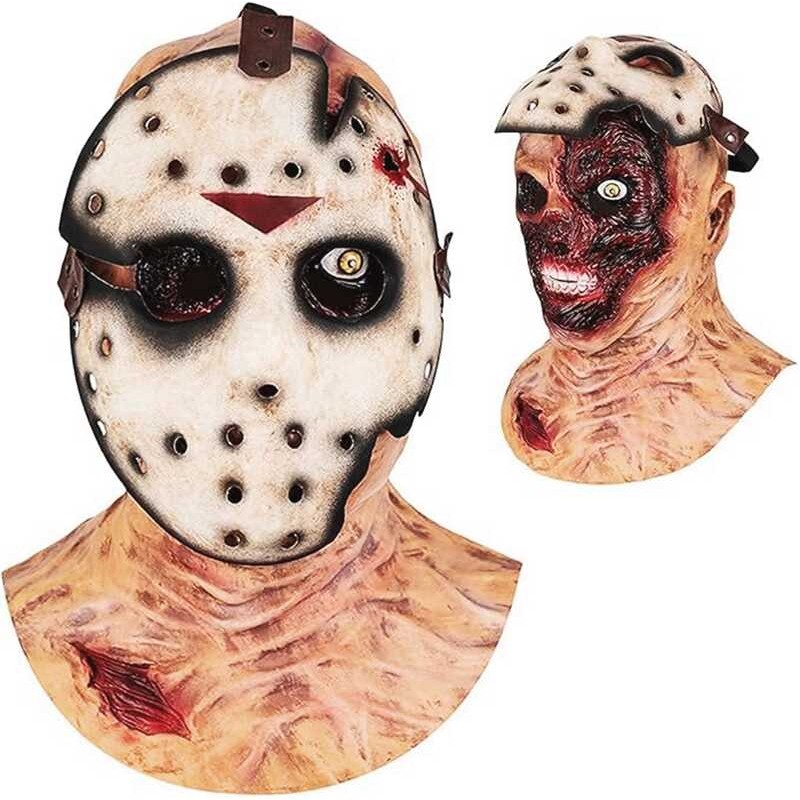 Movie 9 Jason Voorhees Mask Realistic Scary horror Helmet Halloween ...