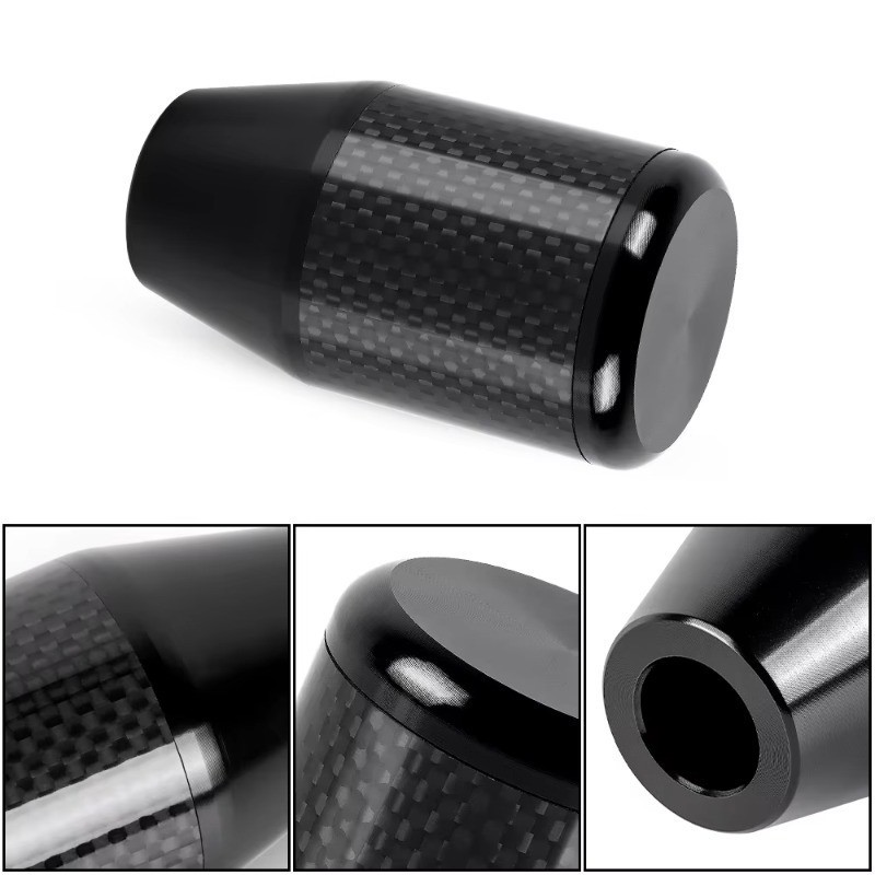 Universal Shift Knob Carbon Fiber Shift Shifter Black Removable for ...