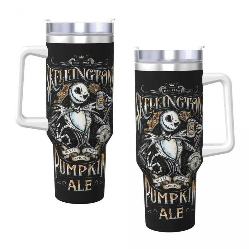 Codhot And Cold Nightmare Before Christmas Jack Stainless Steel Tumbler Thermal Cups With Straws ...
