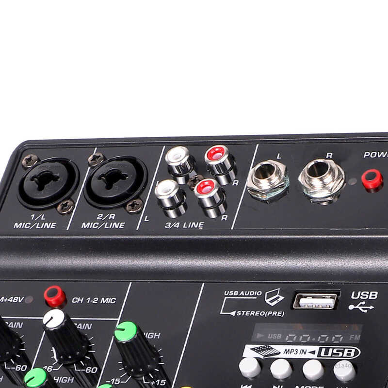 Sound Audio Mixer System 4 Channel Audio Interface Bluetooth Recording ...