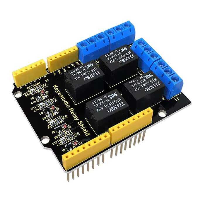 5V 4-Channel Relay Shield Module Compatible With U NO R3, Four-Way ...