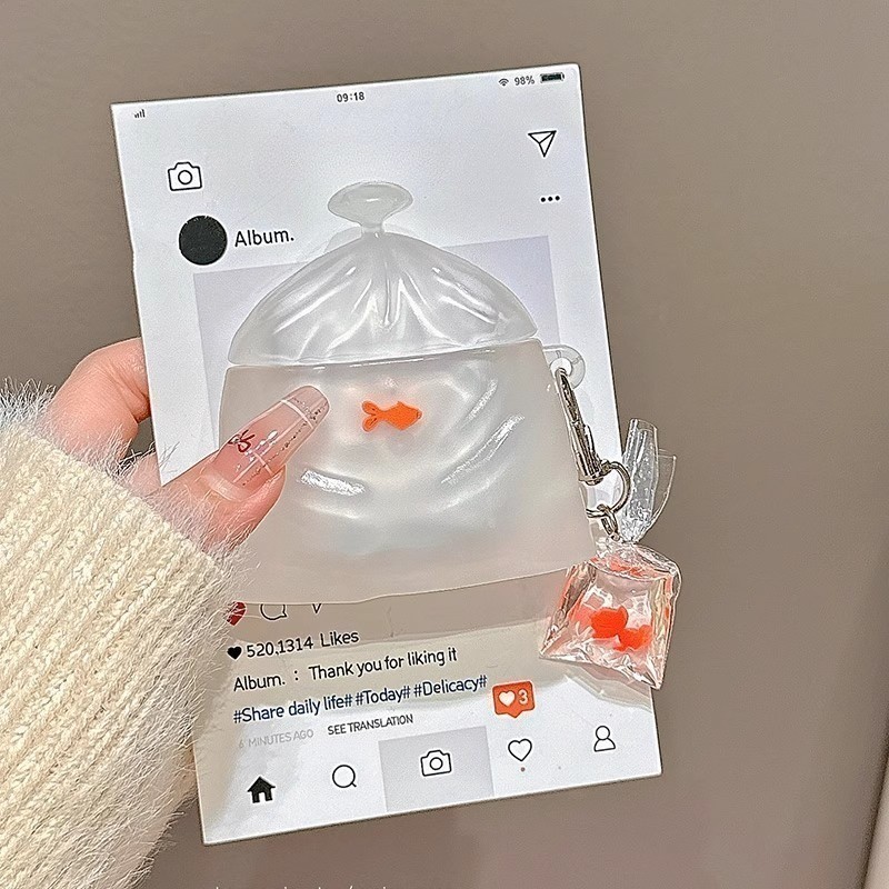 Transparent Transparent Goldfish Bag Earphone case for AirPods pro 3 4 ...