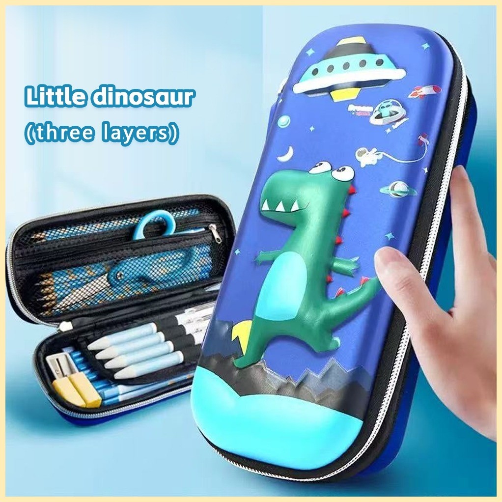 Astronaut Pencil 3D cartoon dinosaur Case For Kids Boy Pencil Box For ...