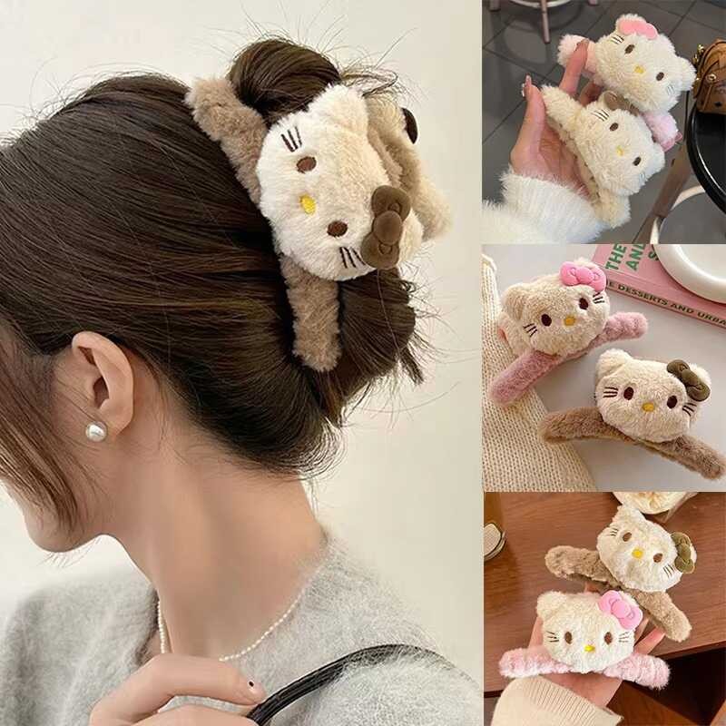 Cartoon Sanrio Hello Kitty Plush Shark Clip Cute Fashion Hair For Women ...