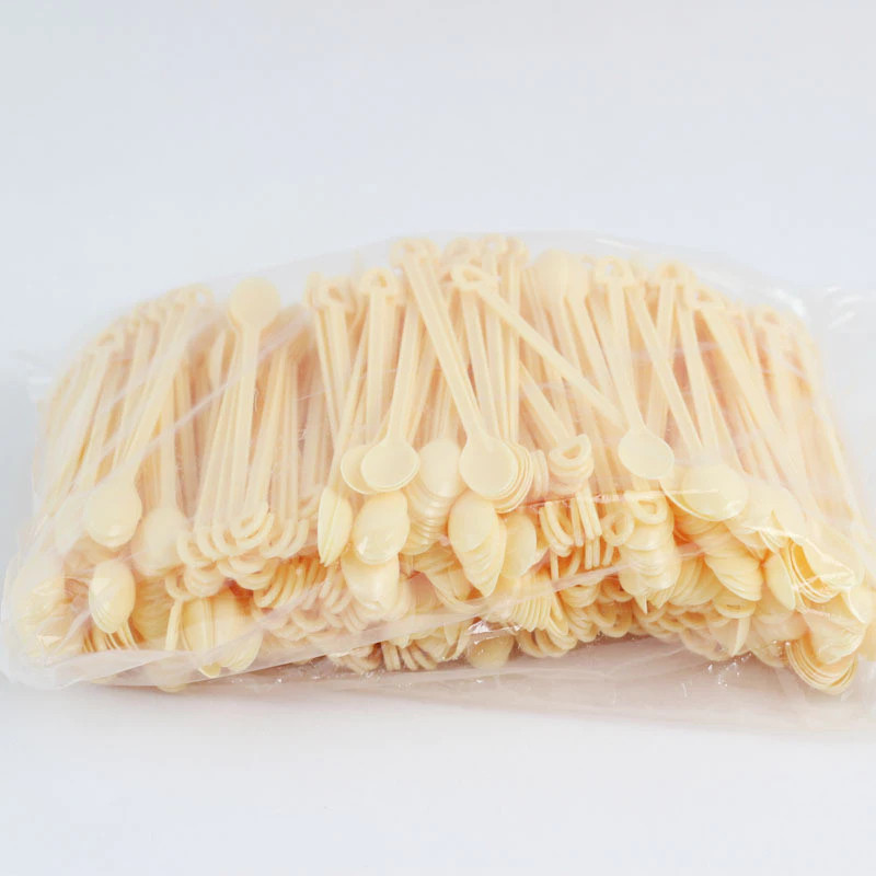 500pcs/Pack Disposable Plastic Spoon Coffee Ice Cream Porridge Dessert ...