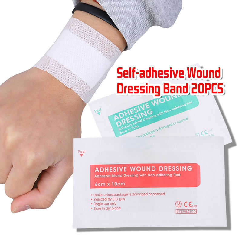 20Pcs Breathable Self-Adhesive Wound Dressing Band Large Aid Bandage ...