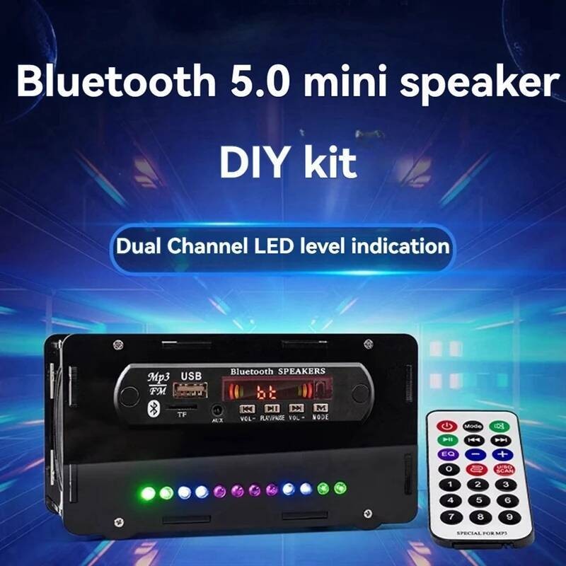 Bluetooth B63B-DIY Speaker Kit LED FM Radio USB Home Sound Amplifier ...