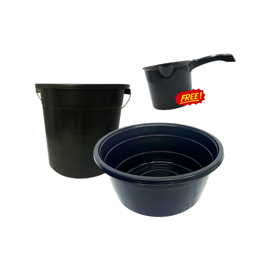Edepot Big Basin Laundry with 15L Water Pail and Water Dipper Bundle ...