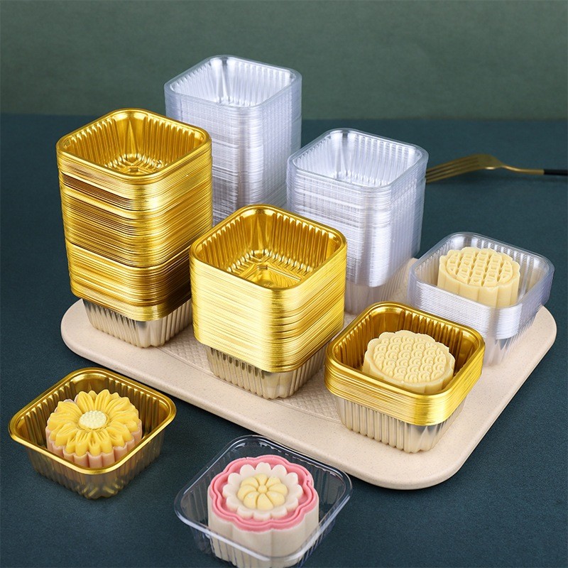 100PCS Transparent Mooncake Tray Clear Mooncake Tray Pastry Dessert ...