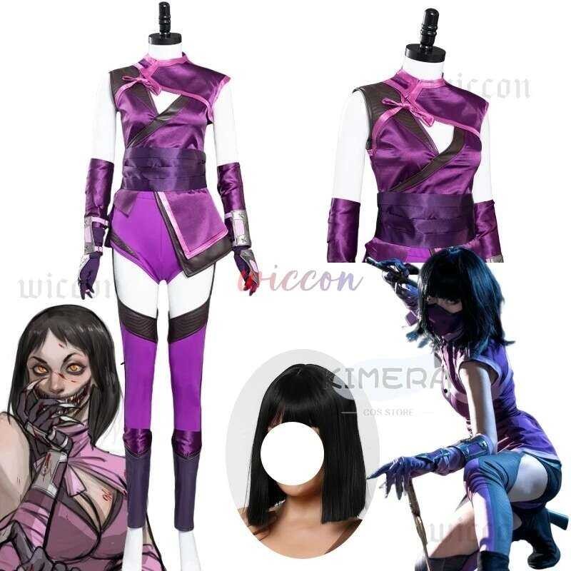 M Game Mortal Mileena Komba Costume Full Set 1 Purple Color Uniform For ...
