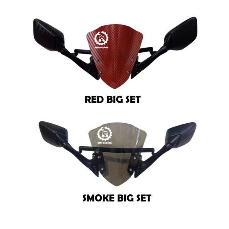 YAMAHA MIO GEAR - Side Mirror + Heavy Duty Bracket + Visor (3In1 ...