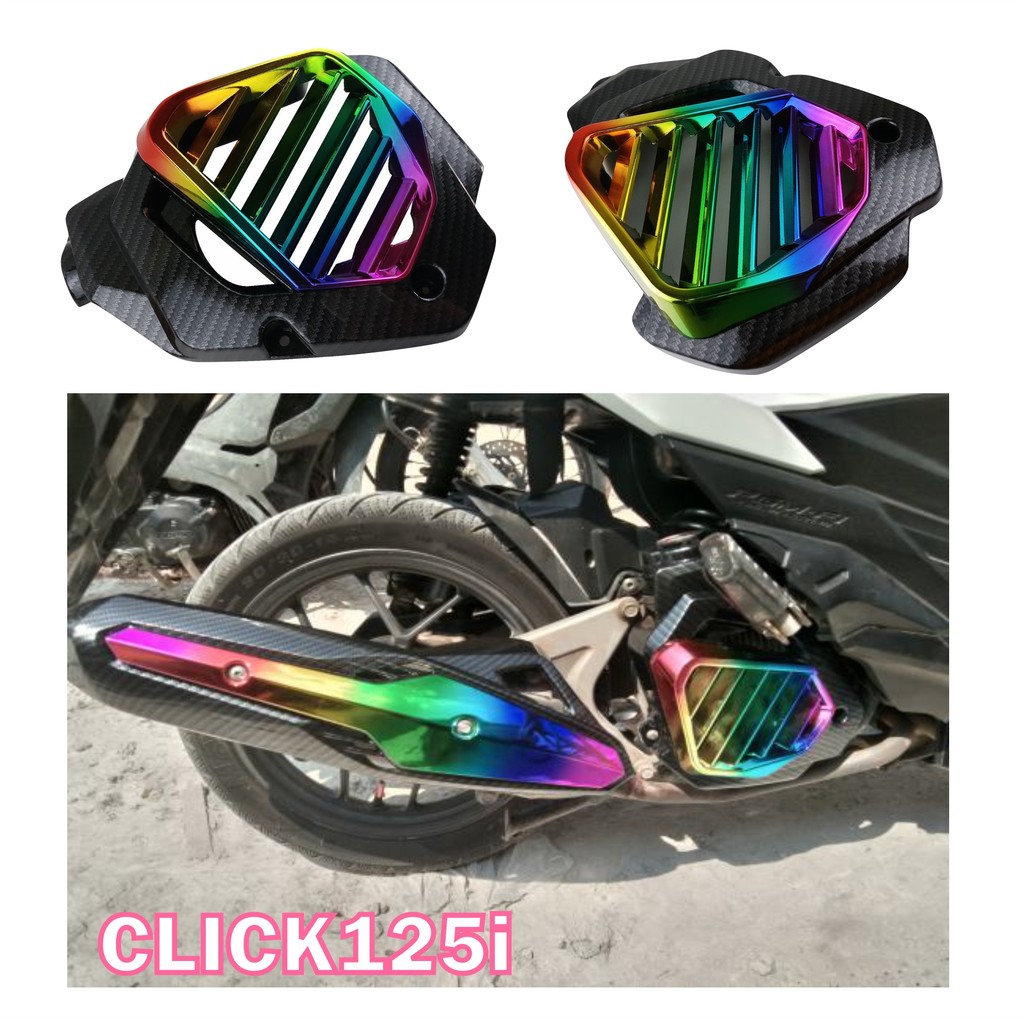 Genuine Kevlar Radiator Cover Flar Color Front Titanium Click 125i ...