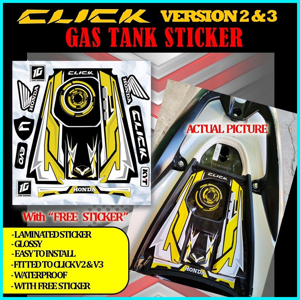 HONDA CLICK GAS TANK STICKER / CLICK GAS TANK STICKER / CLICK ...