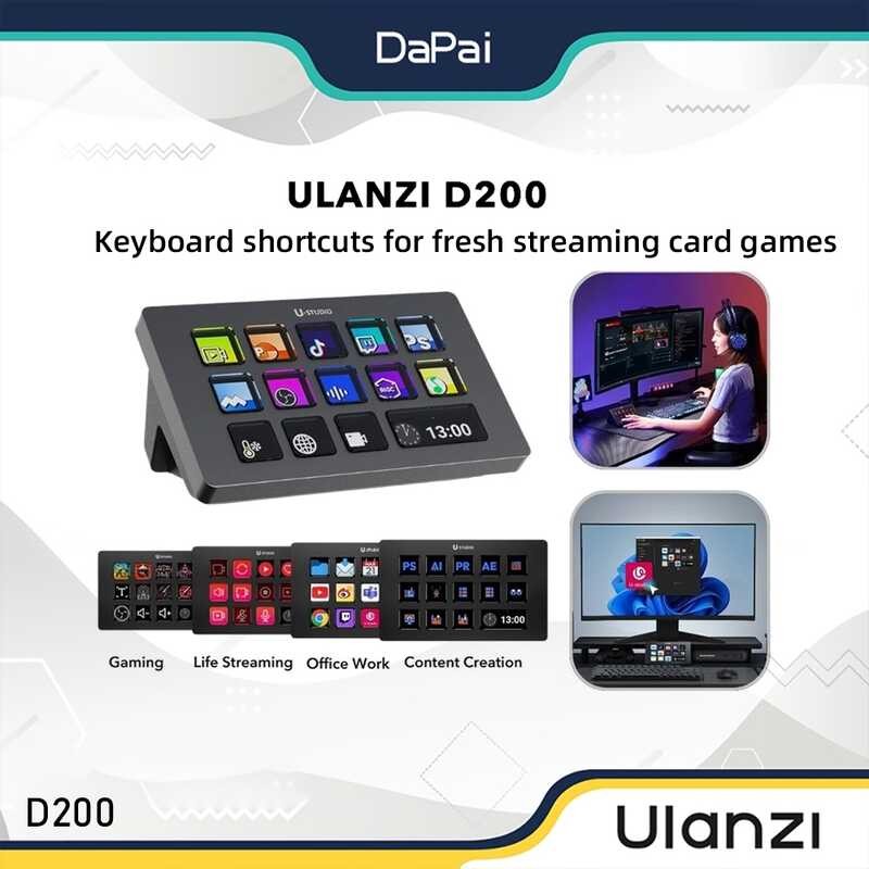 Ulanzi D200 Stream Deck Live Content Creation Controller Shortcut Keyboard For Gaming 981 ...