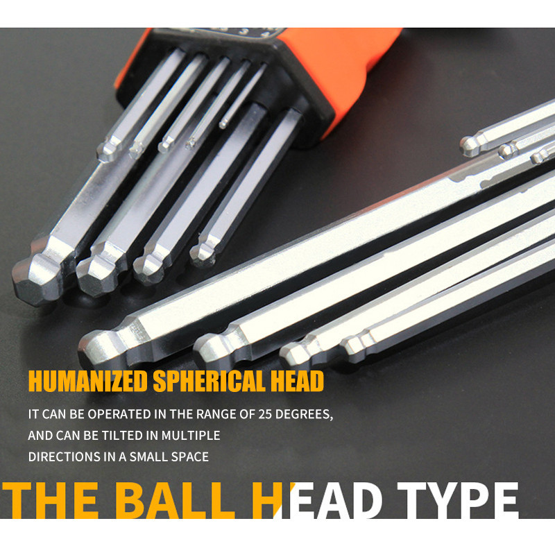 9pcs/Set Hex Key Flower Type Ball End Torx Key Star Allen Wrench Set ...