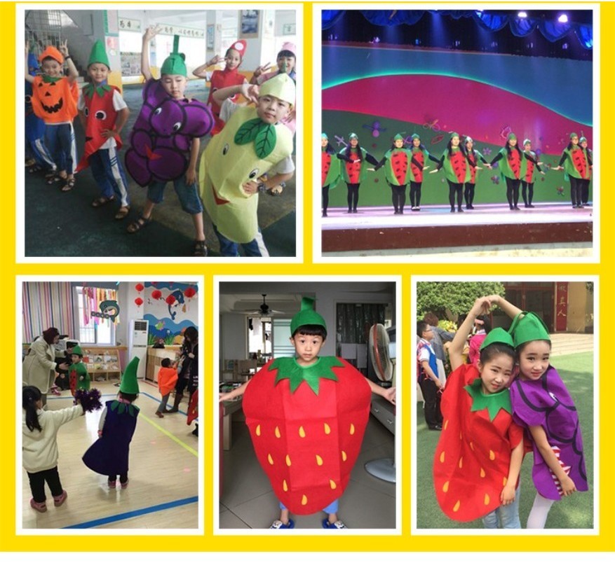Nutrition Month Costume for Girls Fruit Strawberry Costumes Halloween Cosplay Costume for Kids ...