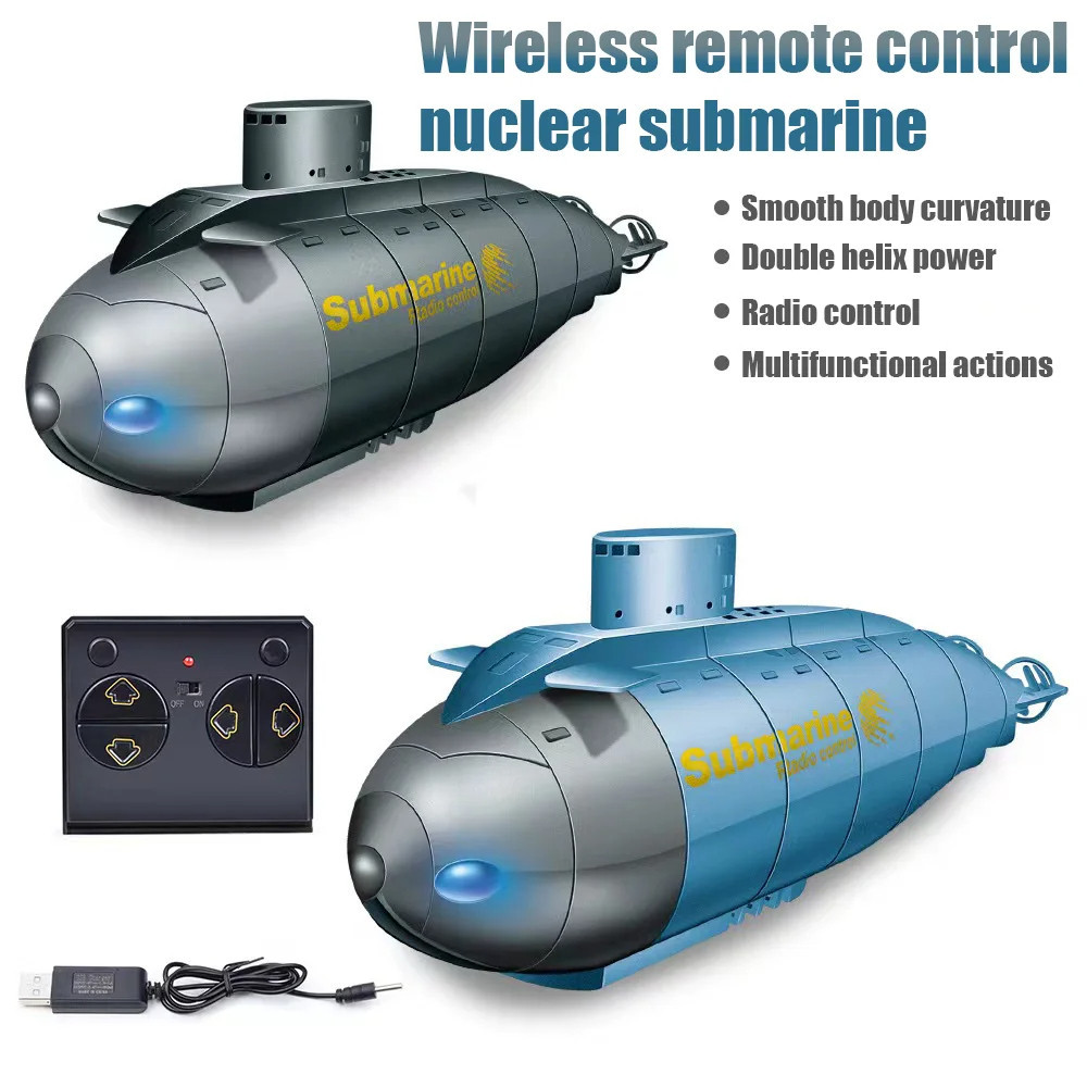 Mini Rc Boat Toys for Kids Remote Control Submarine with Led Simulation ...