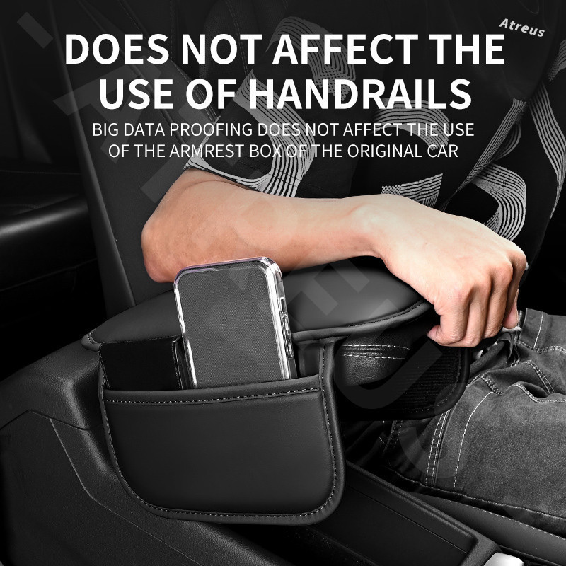 Toyota GR TRD Car Armrest Pad Leather Center Console Armrest Storage ...