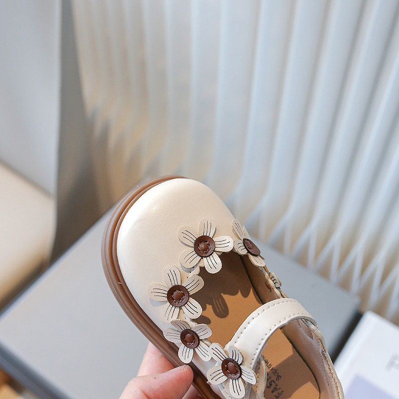 Little Girl Leather Shoes Chic Flower Kids Princess Causal Shoes ...