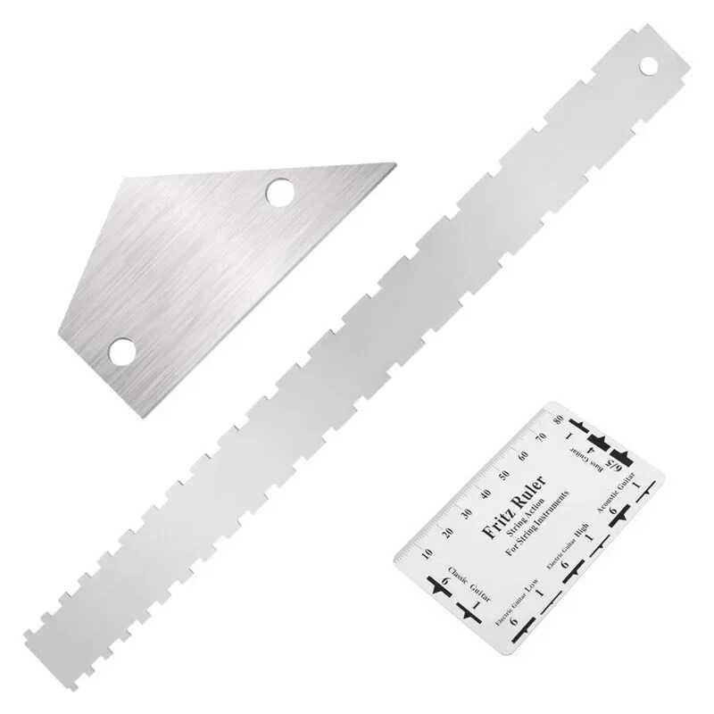 2 Neck Notched Straight Edge Stainless Steel Leveling Ruler Fret Guitar ...