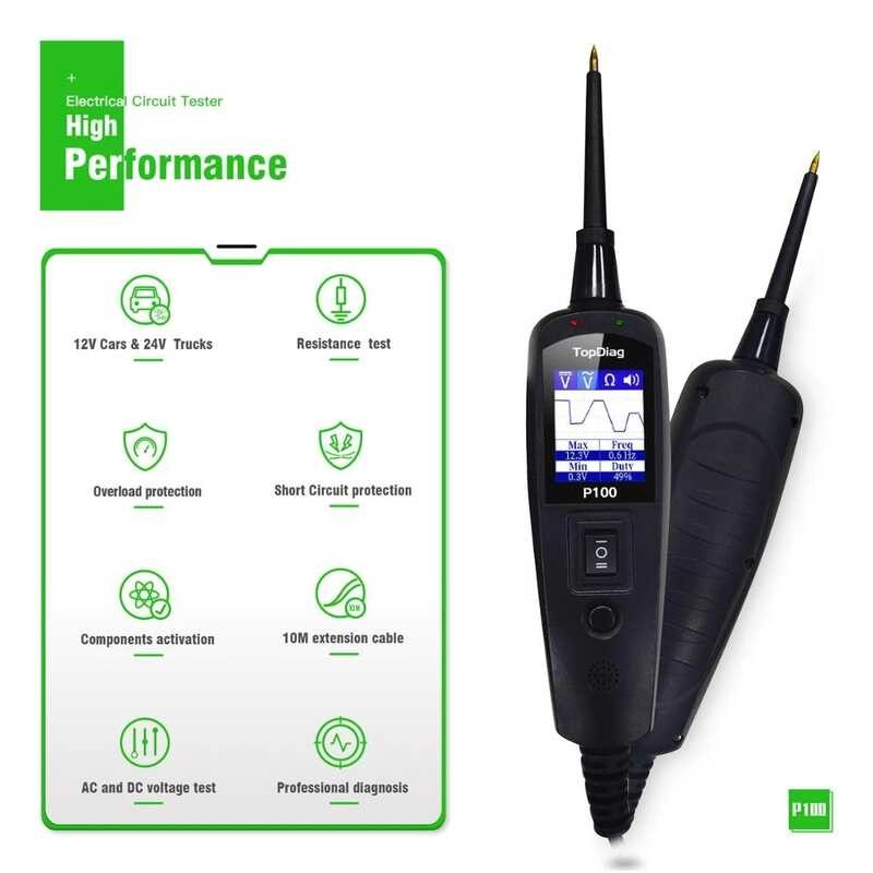 P100 Topdiag Pro Scanner 12V 24V Truck Power Scan Electric Circuit ...