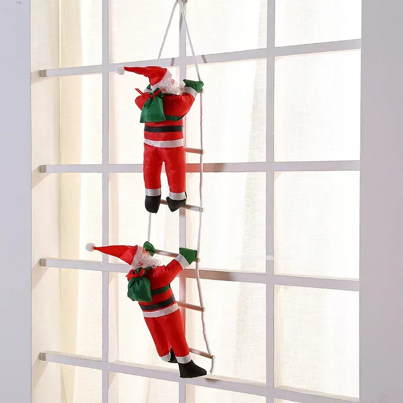Christmas home Decoration Gift 2024 Navidad Santa Claus Climbing on ...
