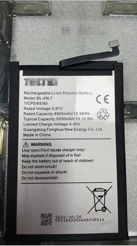 Original new Tecno Camon 19, CI6n, 3.87V 5000mAh BL-49LT Battery 1 ...