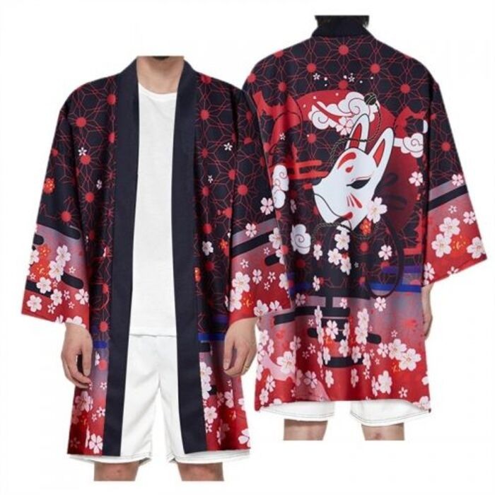 20 Styles Japanese Flying Fish Fox Mask Pattn Cosplay Haori Anime Long ...