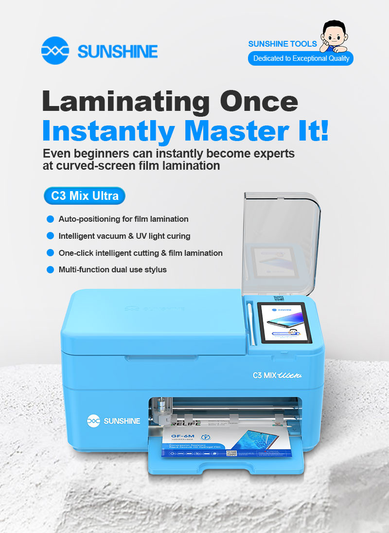 SUNSHINE C3 Mix Ultra Machine Hydrogel Mica Screen Protectors Cutting ...