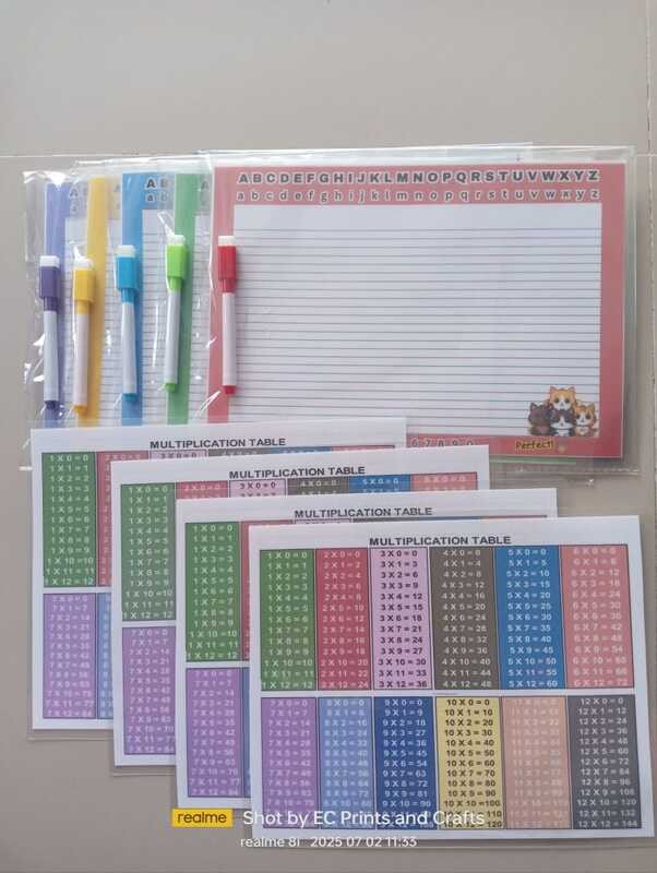 Laminated & Multiplication Bundle / Writing Sheet And Multiplication ...