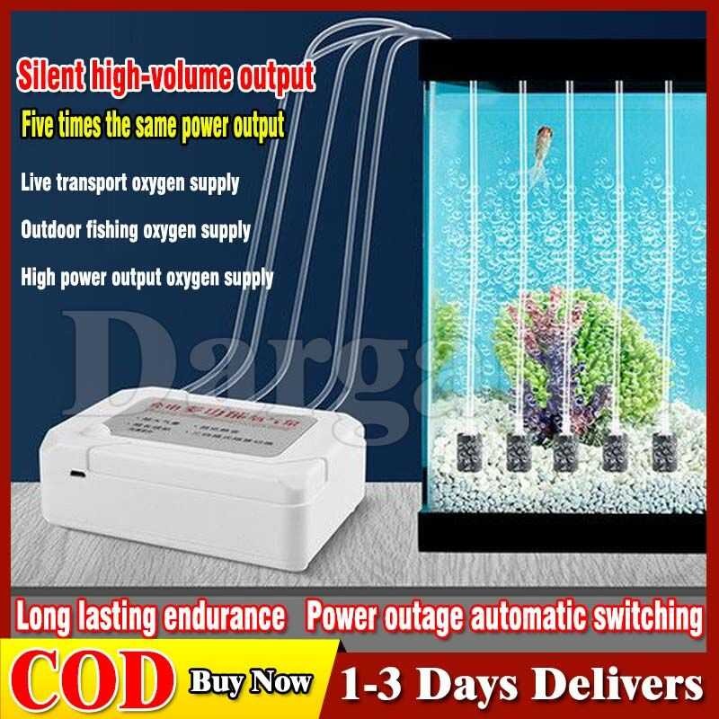 Fish Tank Oxygen Pump Aquarium Air Compressor Adjustable Airflow For ...