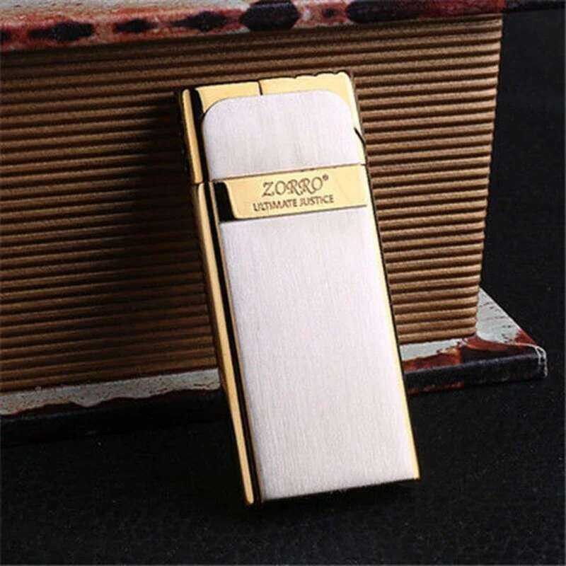 AA New Zorro Slim Gas Portable Compact One Touch Ignition Metal Butane ...