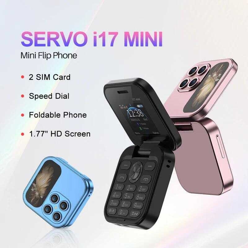 2024 NEW SERVO I17 Mini Dual SIM Small Flip Mobile Phone 2G GSM Speed ...