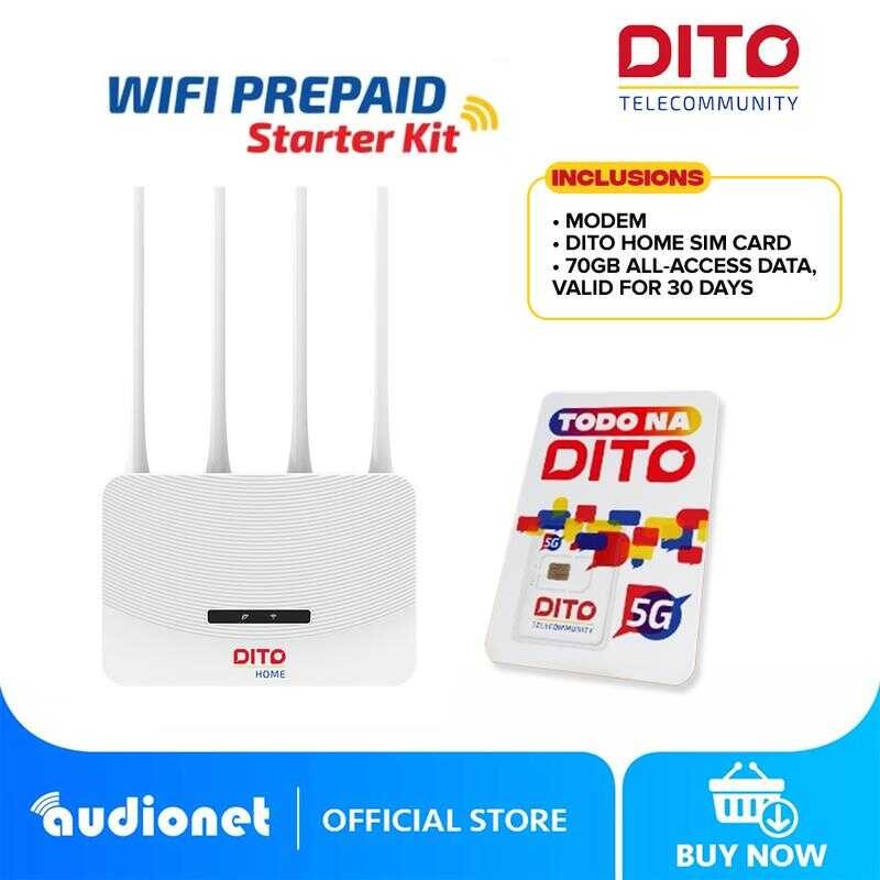 DITO Home Wifi Prepaid Starter Kit With 70Gb Data F39 96F | Shopee ...