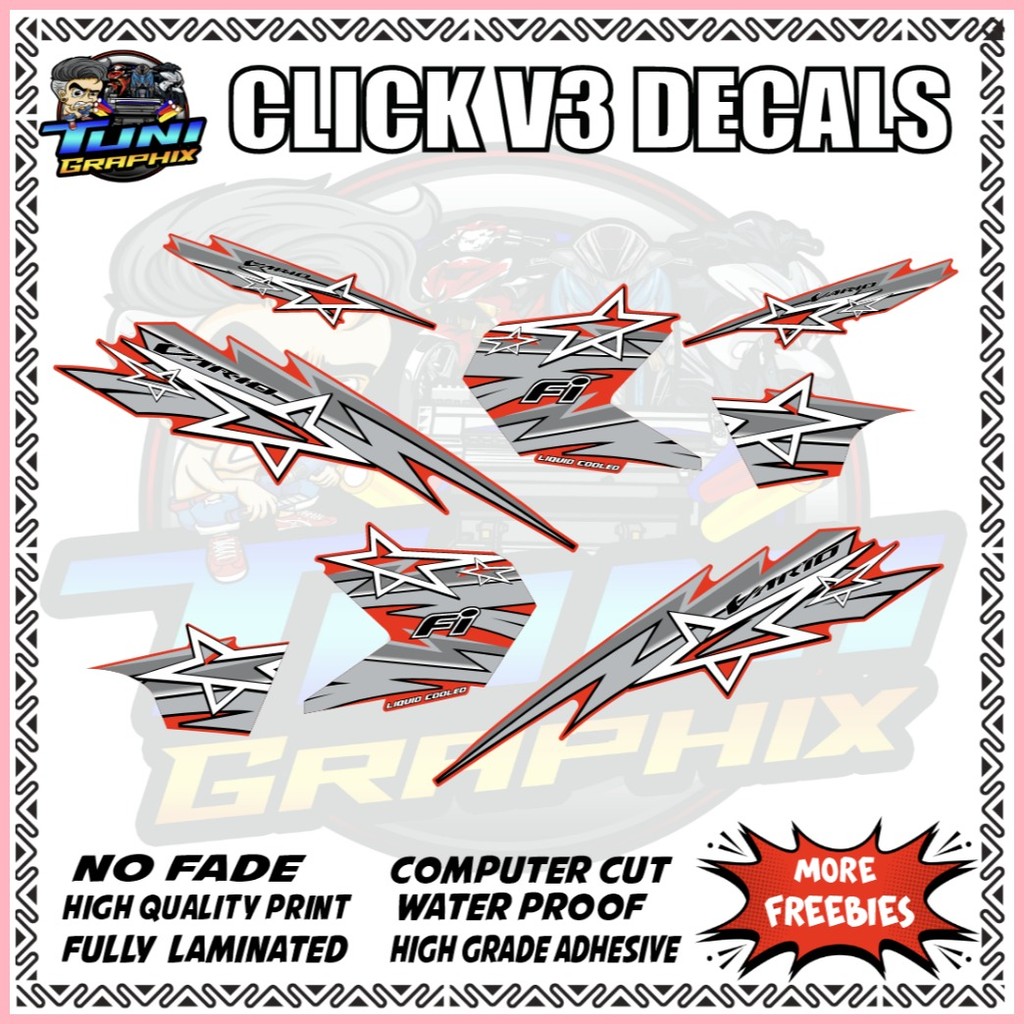 HONDA CLICK V3 -V4 VARIO RISING STAR NEW DECALS 2025 | Shopee Philippines