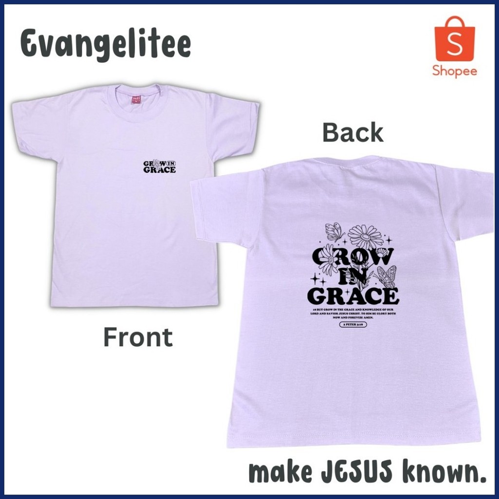CHRISTIAN STATEMENT TSHIRT ( GROW IN GRACE ) | Shopee Philippines