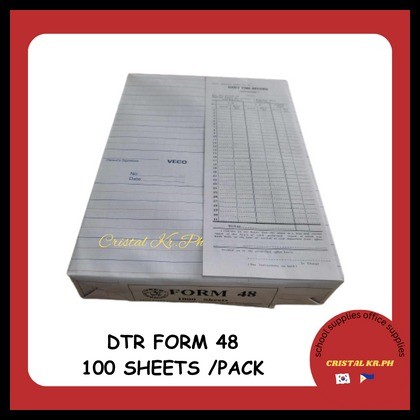 DAILY TIME RECORD DTR FORM 48 100SHEETS PER PACK | Shopee Philippines