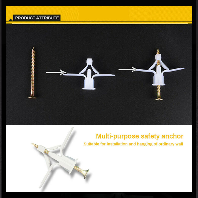50pcs/set Expanding Anchors Aircraft Butterfly Expansion Screw Anchor ...