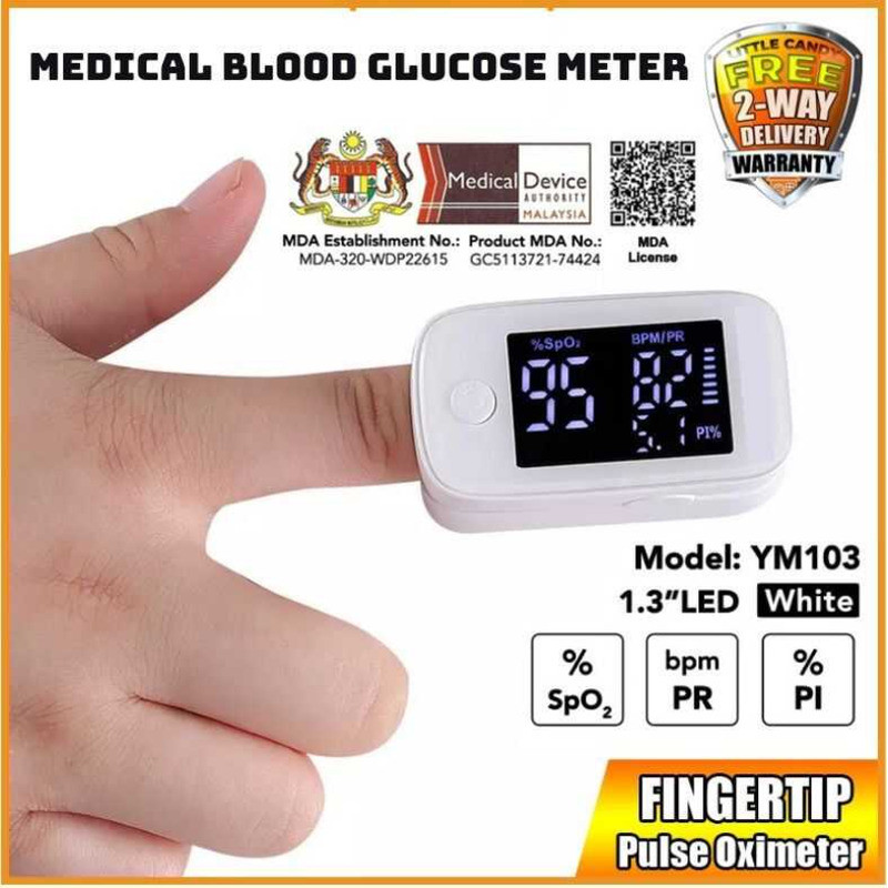 MEDICAL BLOOD GLUCOSE METER Blood Oxygen Finger Pulse Oximeter Digital ...