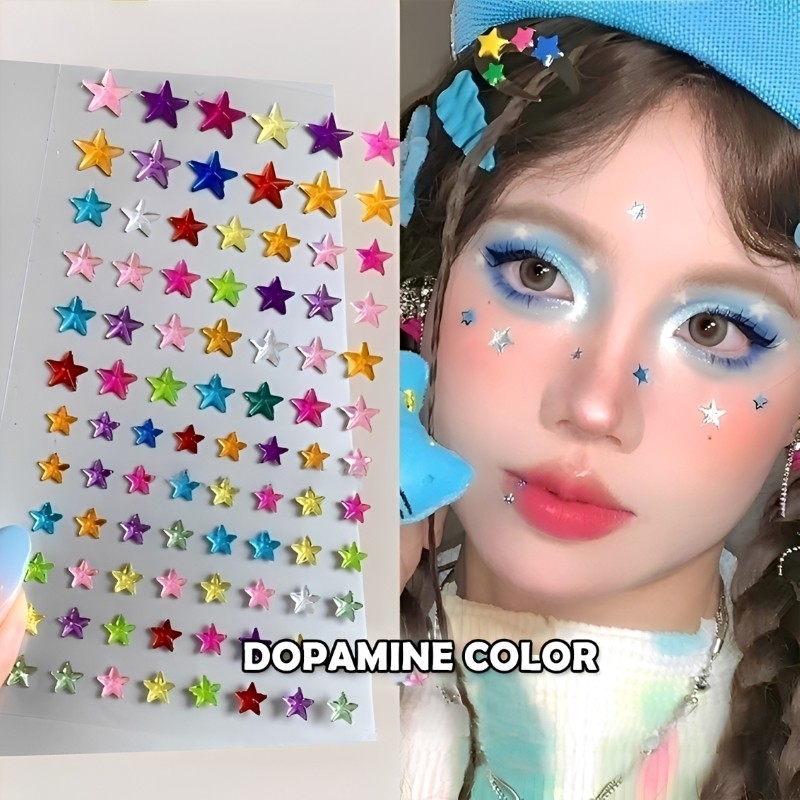 Face Diamond Stickers Eye Hair Makeup Gemstone Stickers Facial DIY ...
